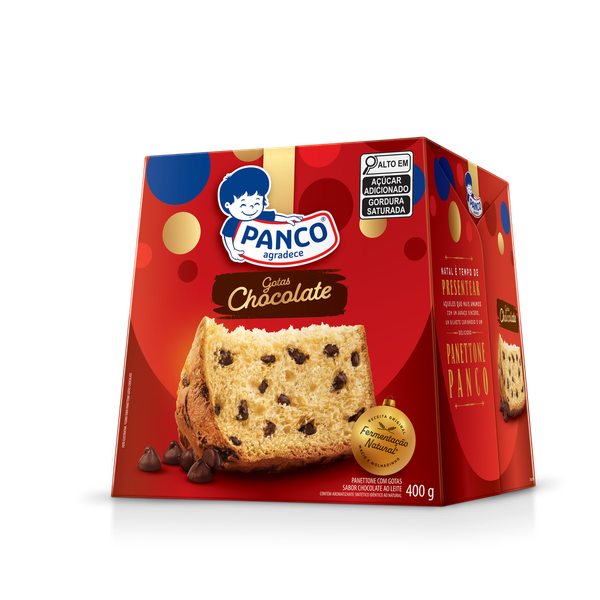 Panettone Panco Com Gotas de Chocolate Embalagem 400g | Recanto dos Frios
