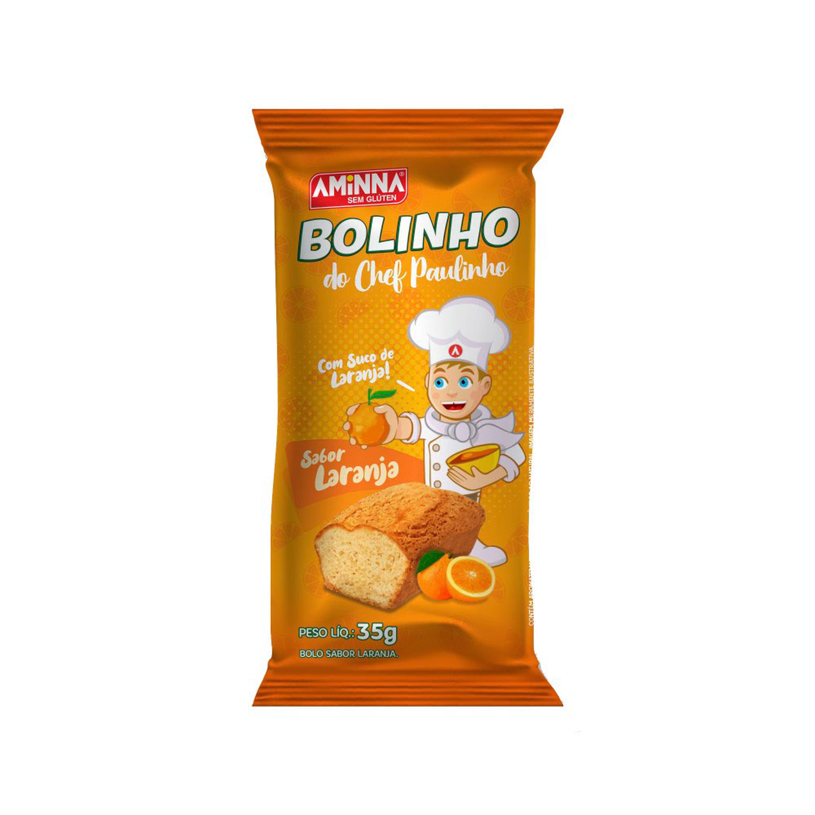 Bolinho Aminna Do Chefe Paulinho Laranja 35g | Super Koch