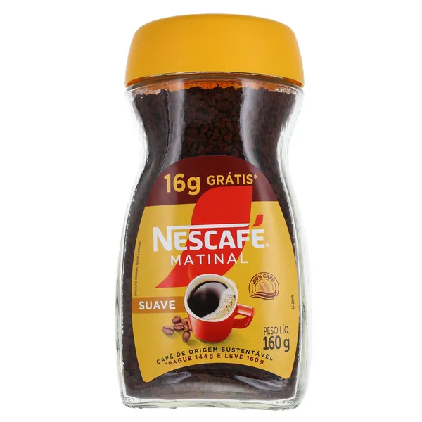 Café Solúvel Suave Nescafé Matinal Leve 160g Pague 144g | Koch Supermercado