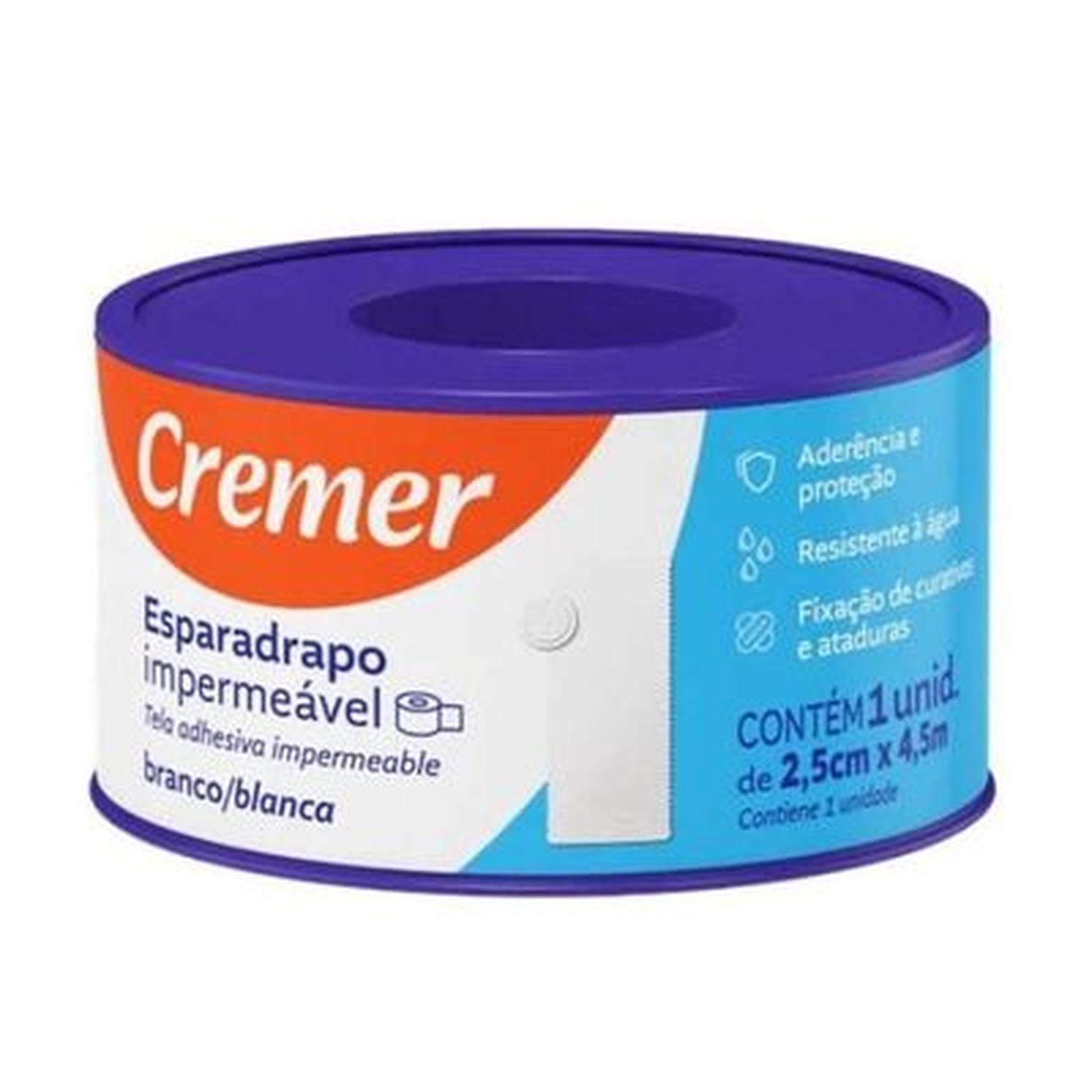 Quartetto Supermercados - Esparadrapo Impermeavel 2,5x4,5cm Branco