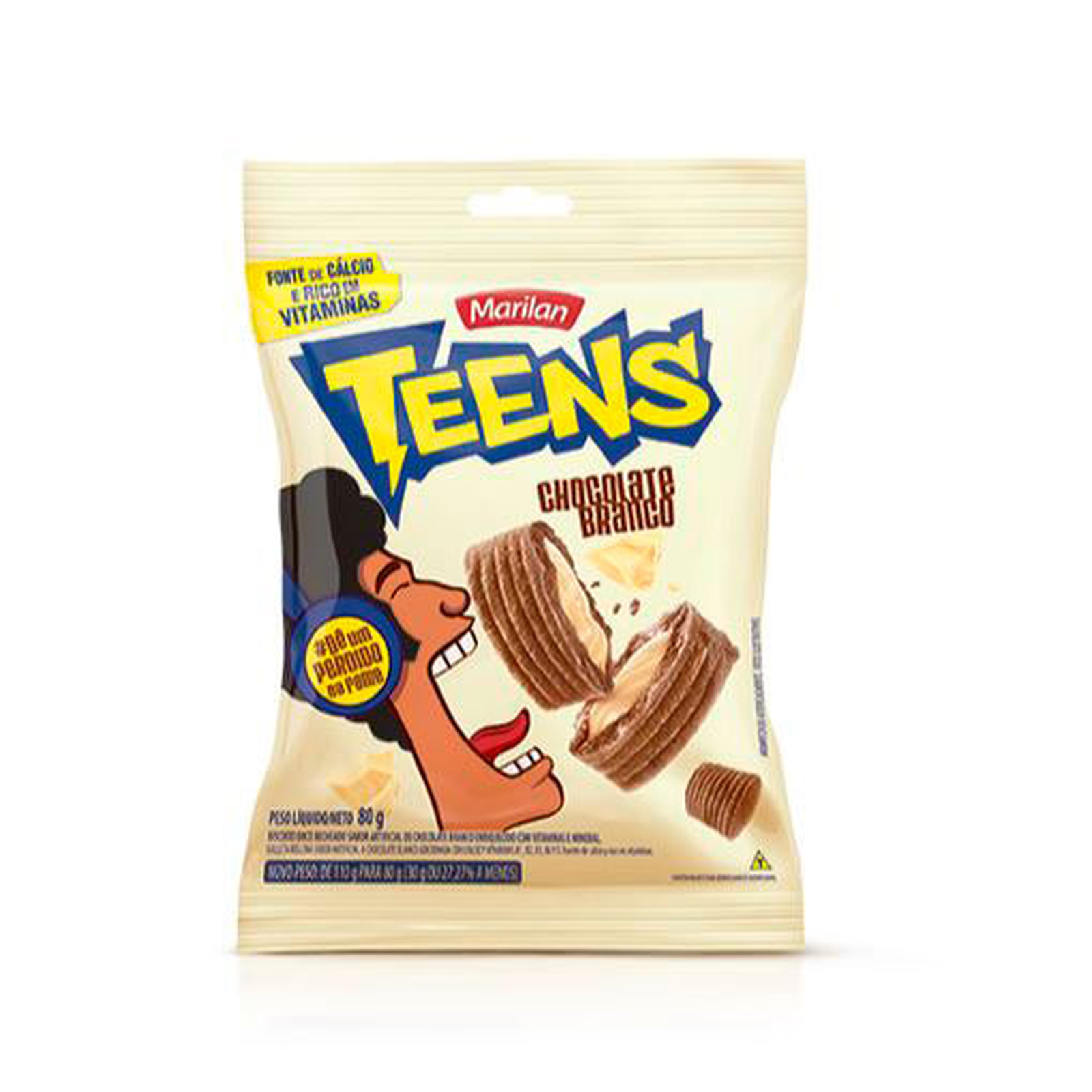 Snack Marilan Teens Chocolate Branco Pacote 80g | Super Koch