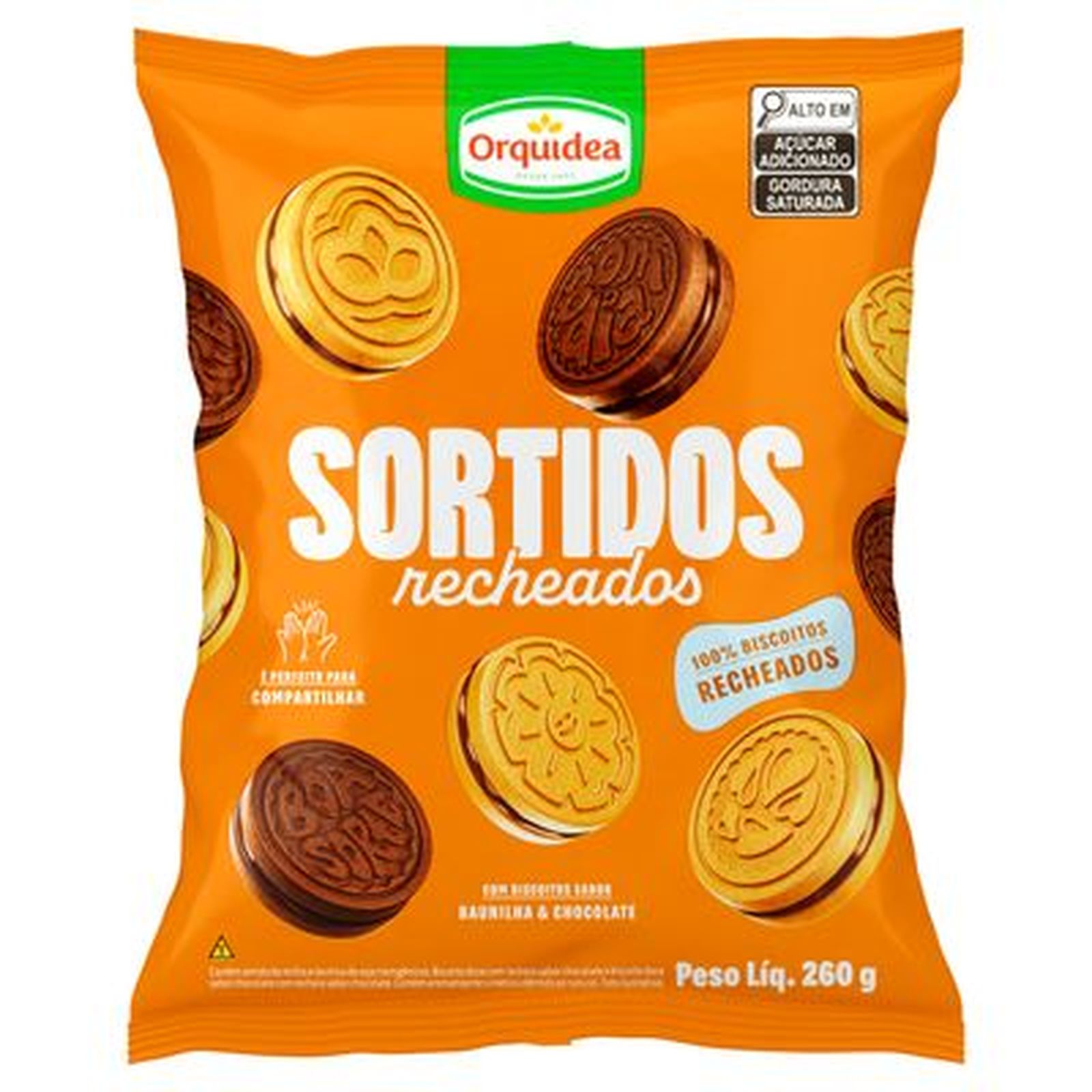 Biscoitos Sortidos Orquídea Chocolate e Baunilha 260g | Super Koch