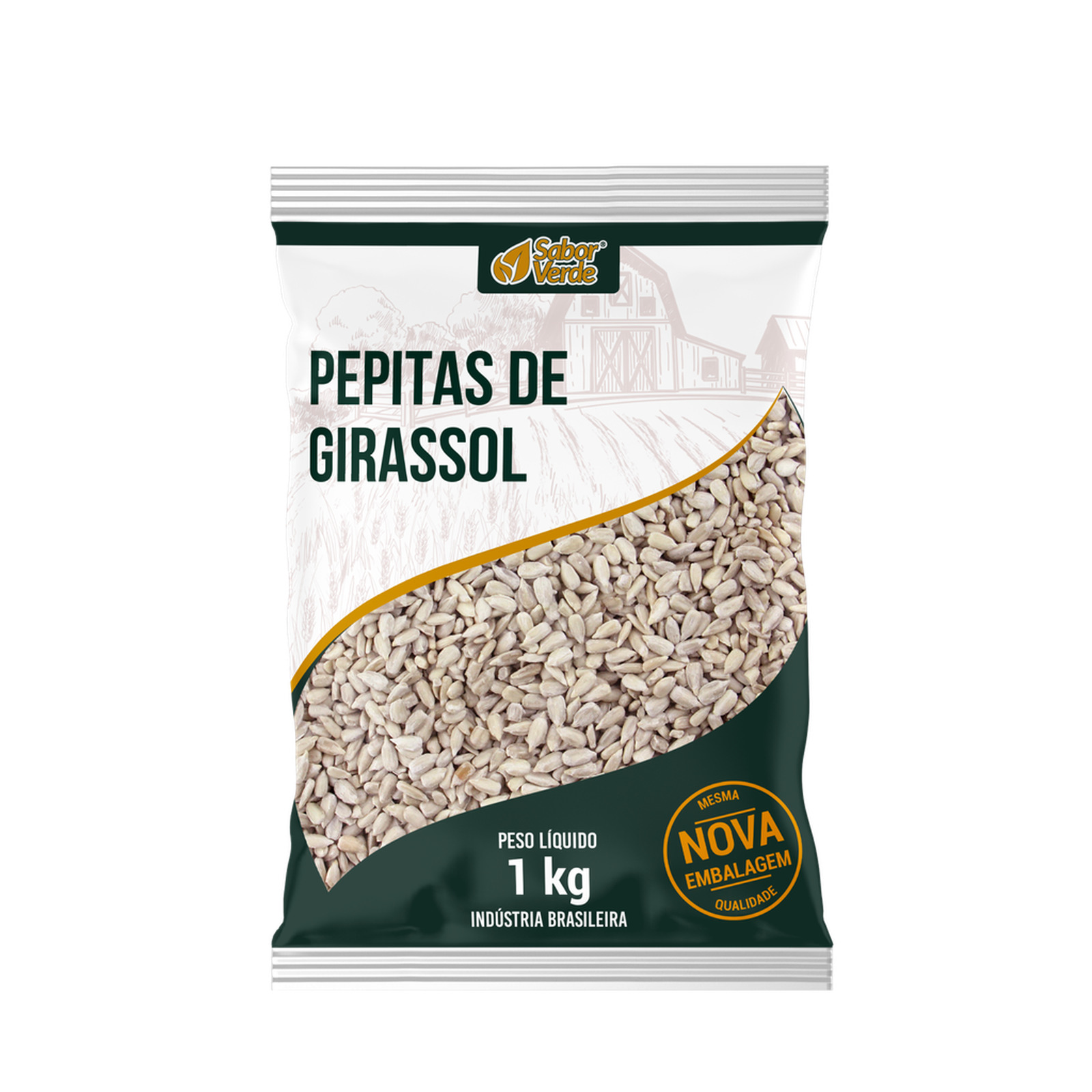 Pop House - Pepitas de Girassol 1 Kg Sabor Verde