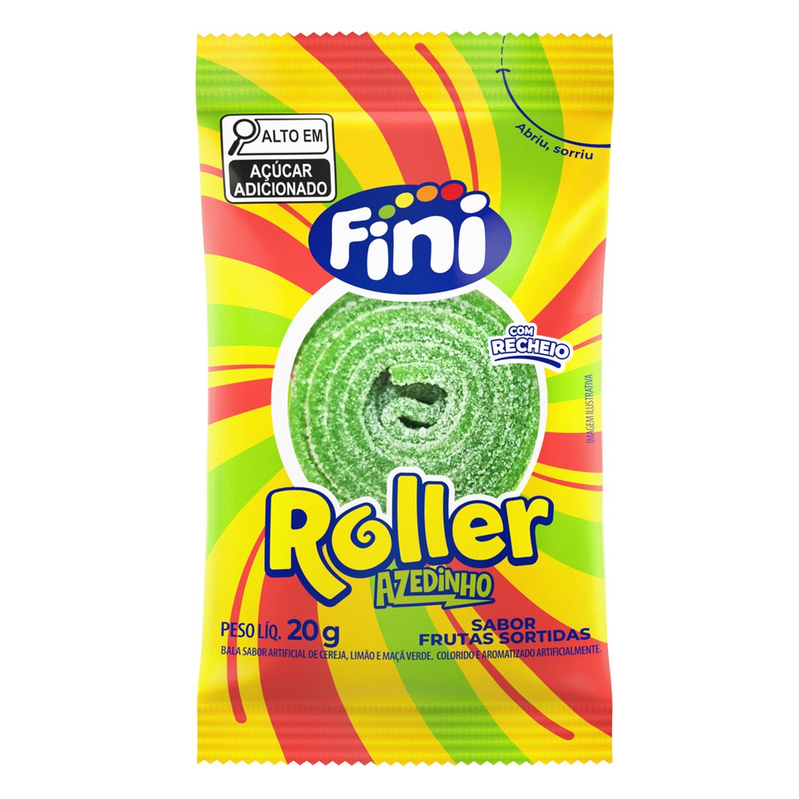 Bala de Gelatina Fini Roller Azedinho 20g | Super Koch