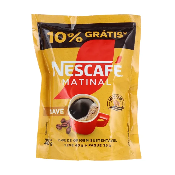 Café Solúvel Suave Nescafé Matinal Leve 40g Pague 36g | Koch Supermercado