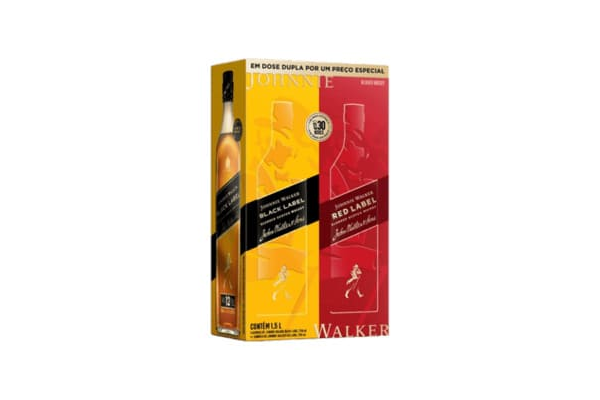 Kit Whisky Johnnie Walker Red Label 750ml Black Label 750ml | Super Koch