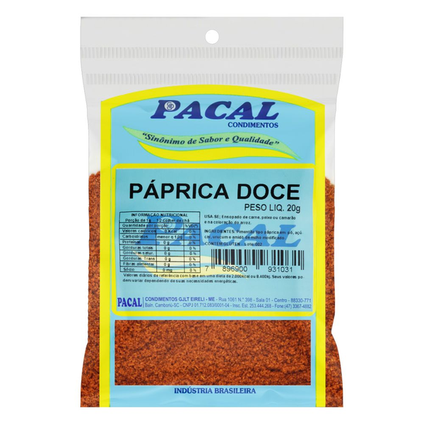 Páprica Pacal Doce Pacote Com 20g | Super Koch