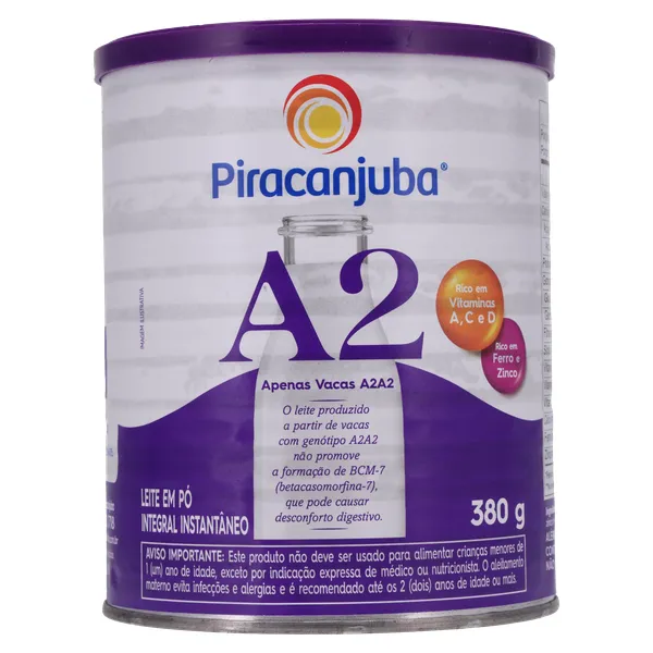 Leite Em Pó Instantâneo Tipo A2 Integral Piracanjuba Lata 380g | Super Koch