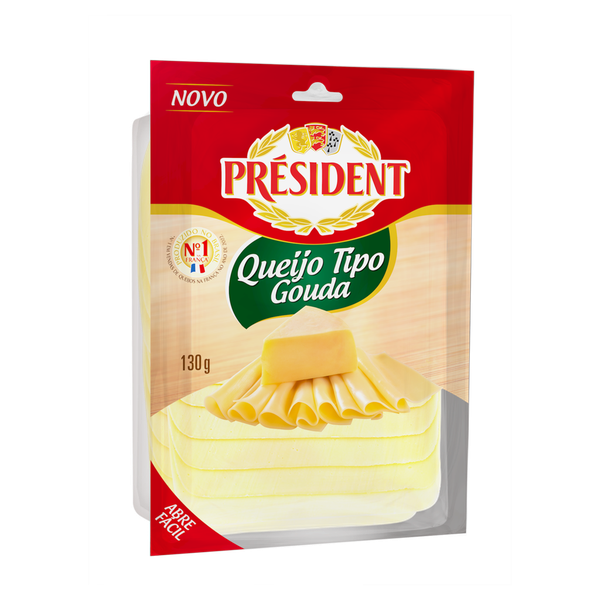 Queijo Tipo Gouda Fatiado Président 130g | Super Koch