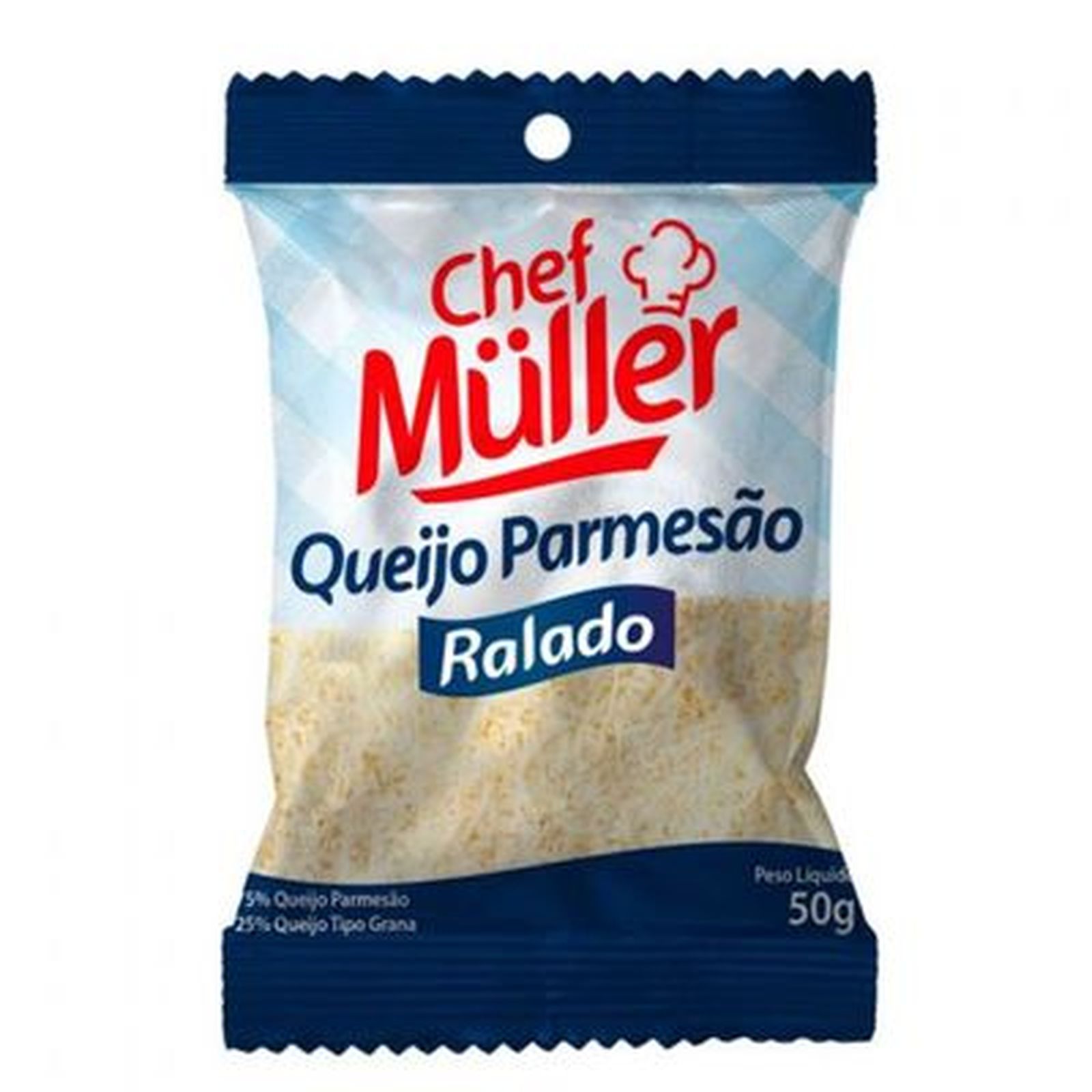 Queijo Parmesão Chef Muller Ralado Pacote 40g | Super Koch