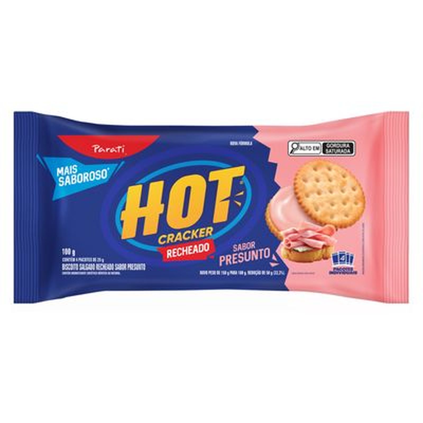 Biscoito Salgado Hot Cracker Recheio Presunto 100g | Super Koch