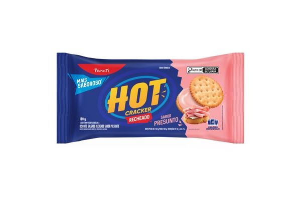 Biscoito Salgado Hot Cracker Recheio Presunto 100g | Super Koch