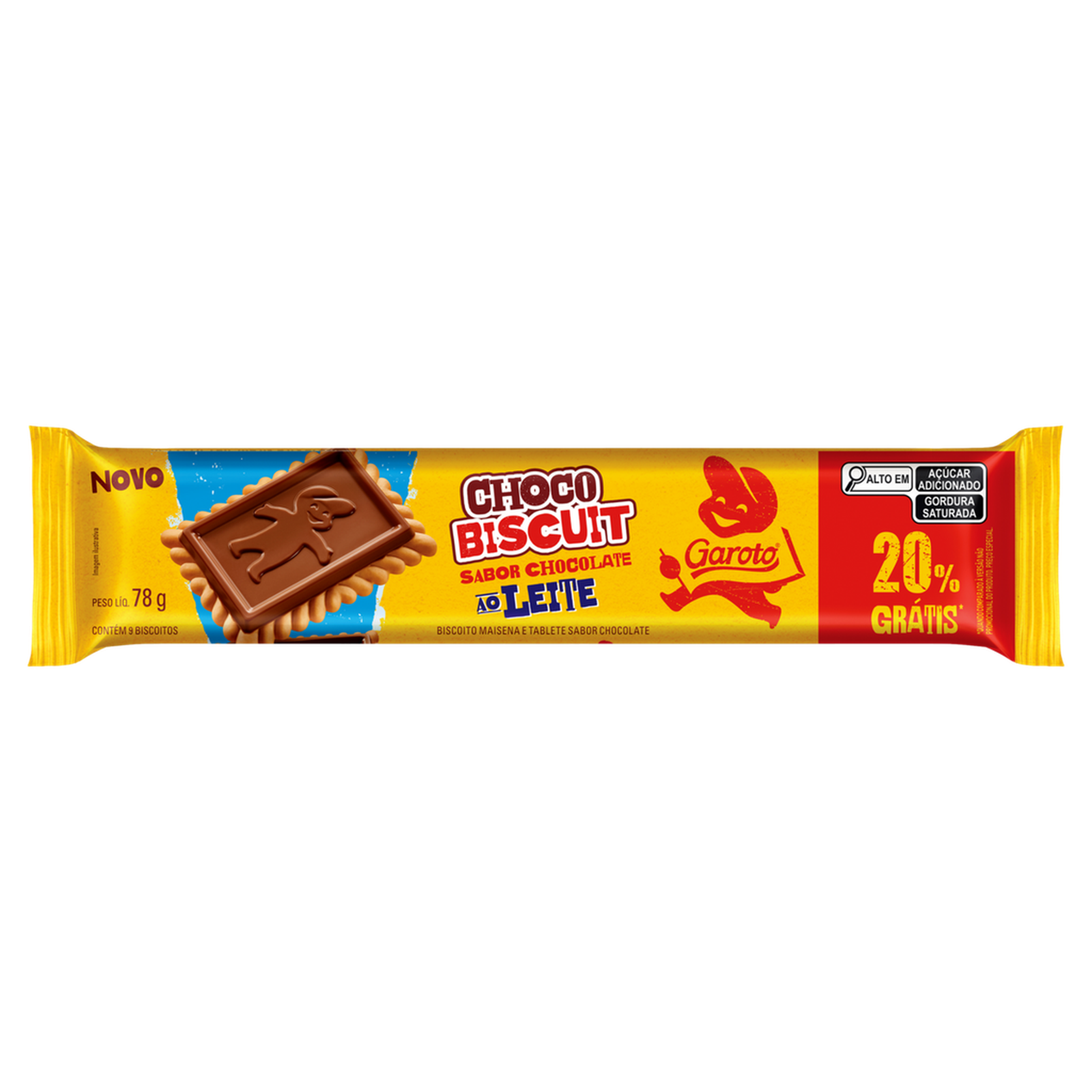 Biscoito Choco Biscuit Garoto Chocolate Ao Leite 78g | Super Koch