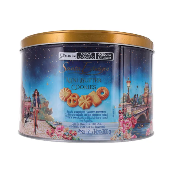 Biscoito Cookies Santa Edwiges Butter Tradicional Lata 300g | Super Koch