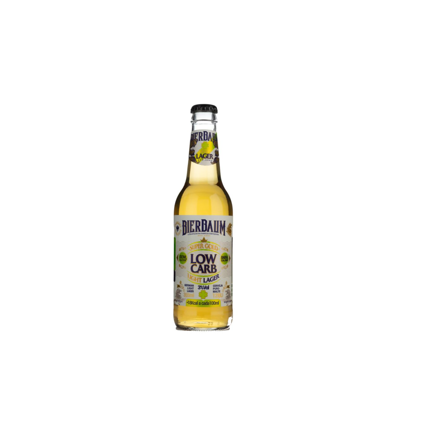 Cerveja Bierbaum Low Carb Sem Glúten Long Neck 355ml | Super Koch