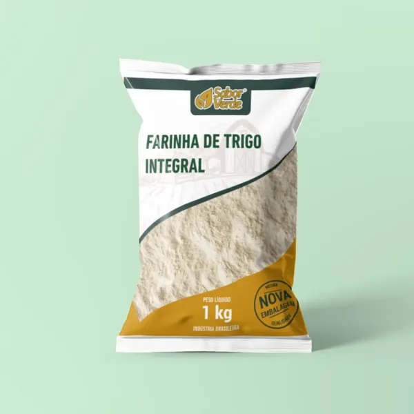 Pop House - Farinha de Trigo Integral 1kg - Sabor Verde