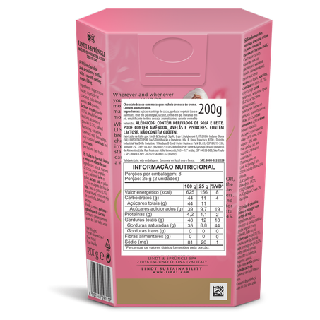 Vila das frutas - Chocolate Italiano Branco Com Morango Recheio Cremoso ...