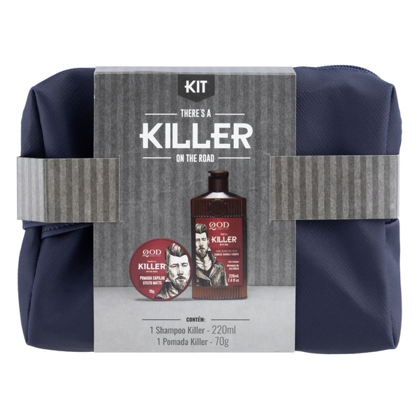 Kit Killer Qod Shampoo 220ml Pomada Mod C/ Necessaire 70g | Super Koch