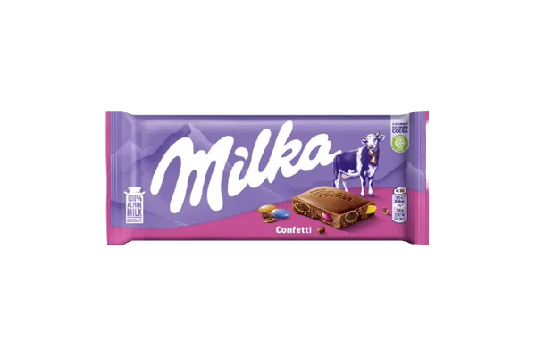 Beltrame Supermercados - D. Chocolate Milka Barra Confetti Ao Leite 100g