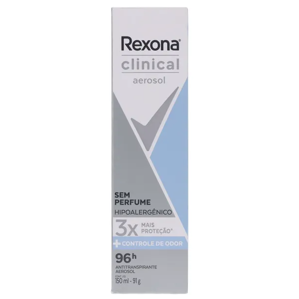 Desodorante Aerossol Rexona Clinical Sem Perfume 150ml | Koch Supermercado
