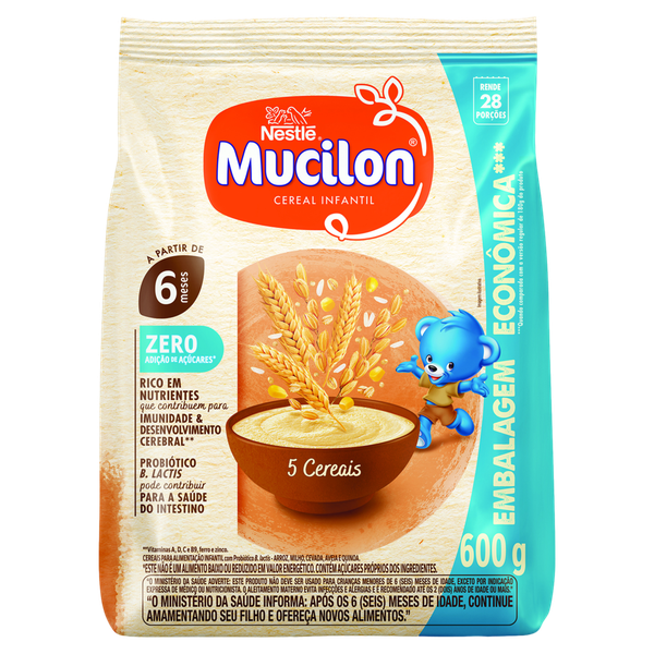 Cereal Infantil Mucilon 5 Cereais 600g Embalagem Econômica | Super Koch