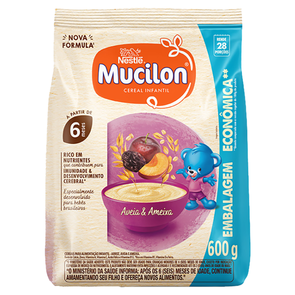Cereal Infantil Mucilon Aveia e Ameixa 600g Embalagem Econômica | Super ...