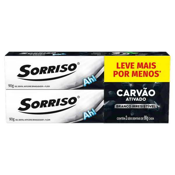 Kit Creme Dental Carvão Ativado Anticárie Com Flúor Sorriso Branco ...