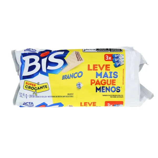Pack Chocolate Lacta Bis Branco Com 3 Unidades 100,8g | Super Koch