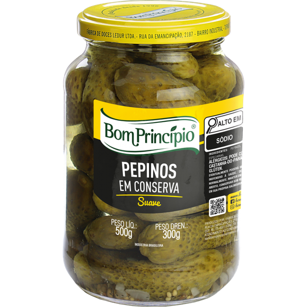 Pop House - Pepinos Conserva Suave 300 G- Bom Principio